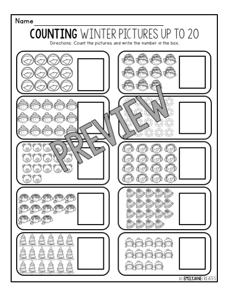 Emily Jane Creates: DECEMBER NO PREP KINDERGARTEN PACKET-OVER 100 PAGES!