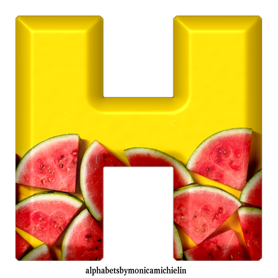 M. Michielin Alphabets: WATERMELON FRUIT YELLOW ALPHABET, ALFABETO ...