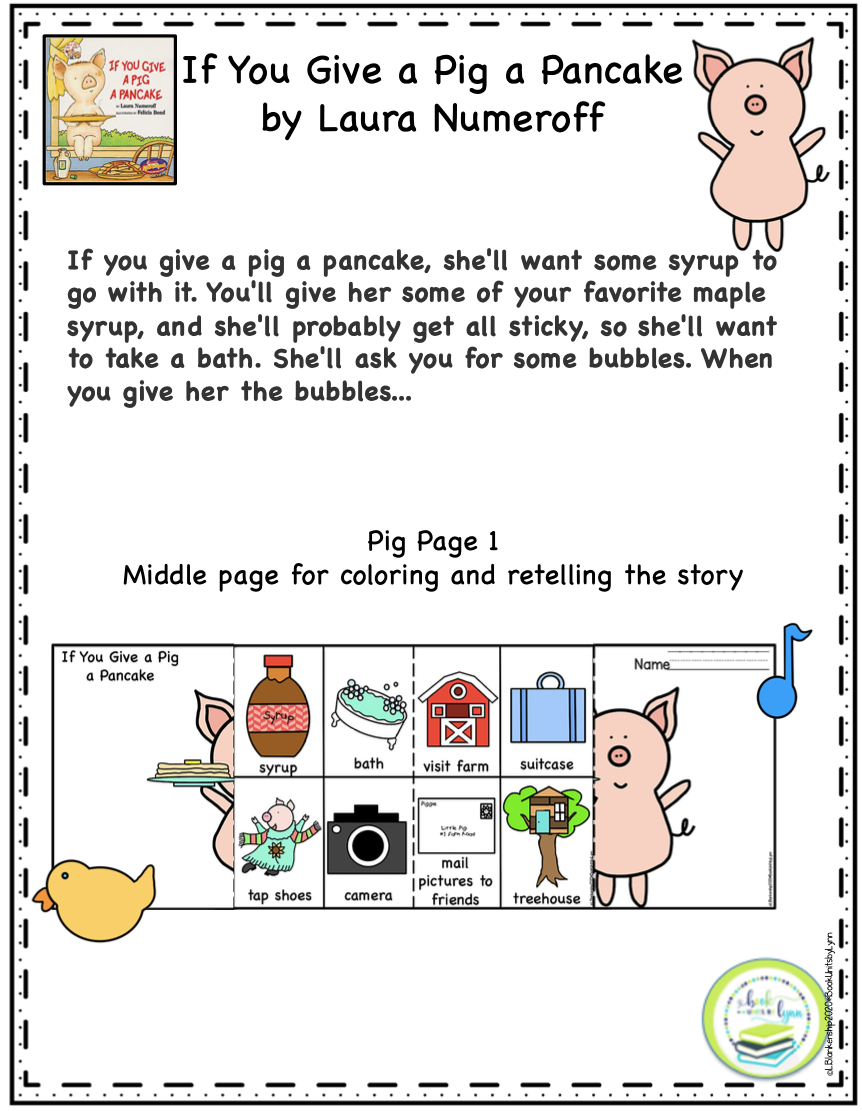 IF YOU GIVE A PIG A PANCAKE BOOK CRAFT ~ Book Units by Lynn