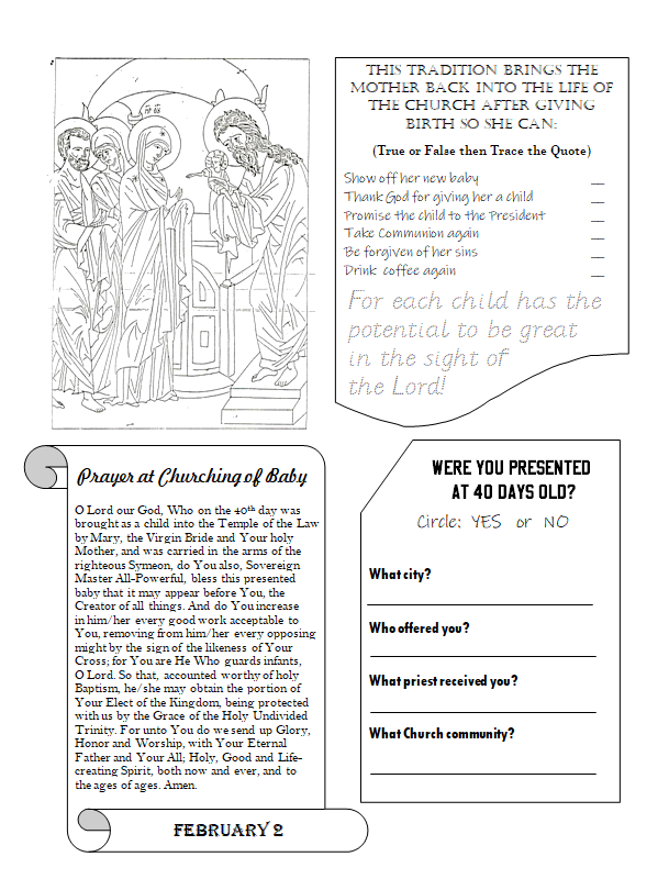 Orthodox Christian Education: Presentation of Christ: Churching a Baby