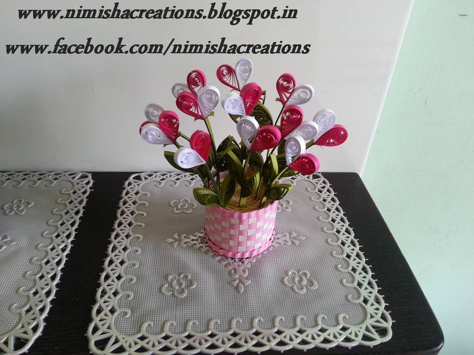 Nimisha's Creations: New miniature quilled flower basket