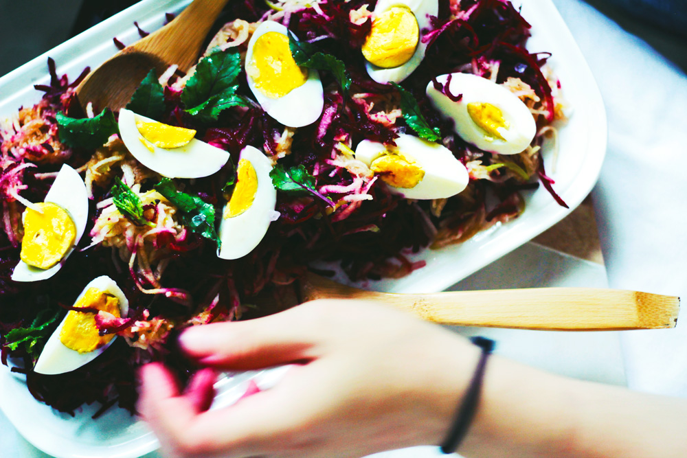 Raw Beetroot, Apple & Egg Salad with Cumin Vinaigrette |(Vegetarian ...