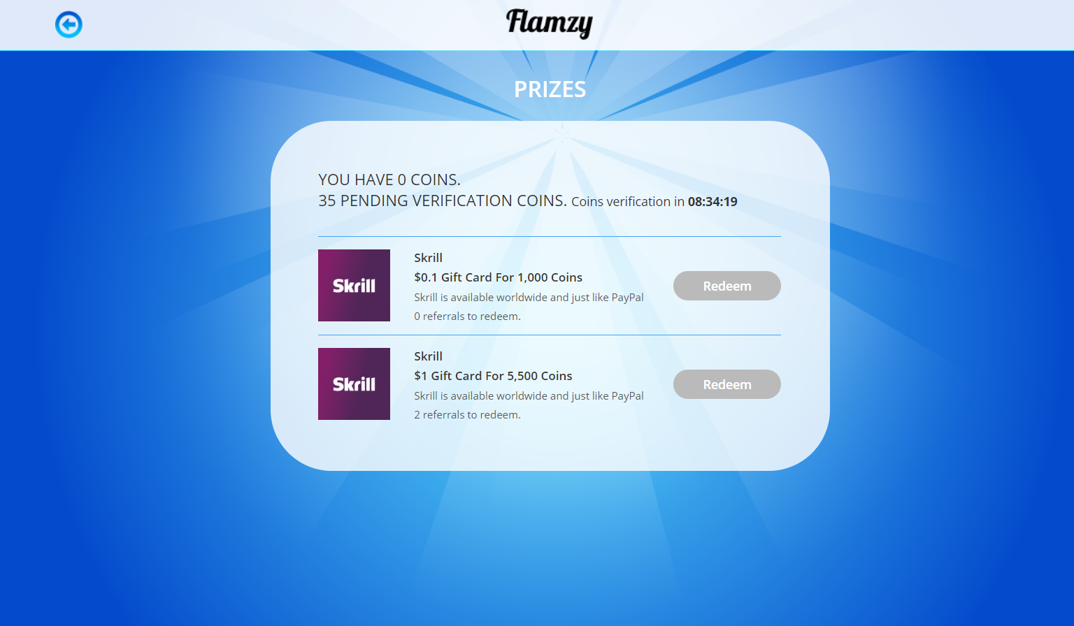 Flamzy : Earn free skrill money with proof | Review