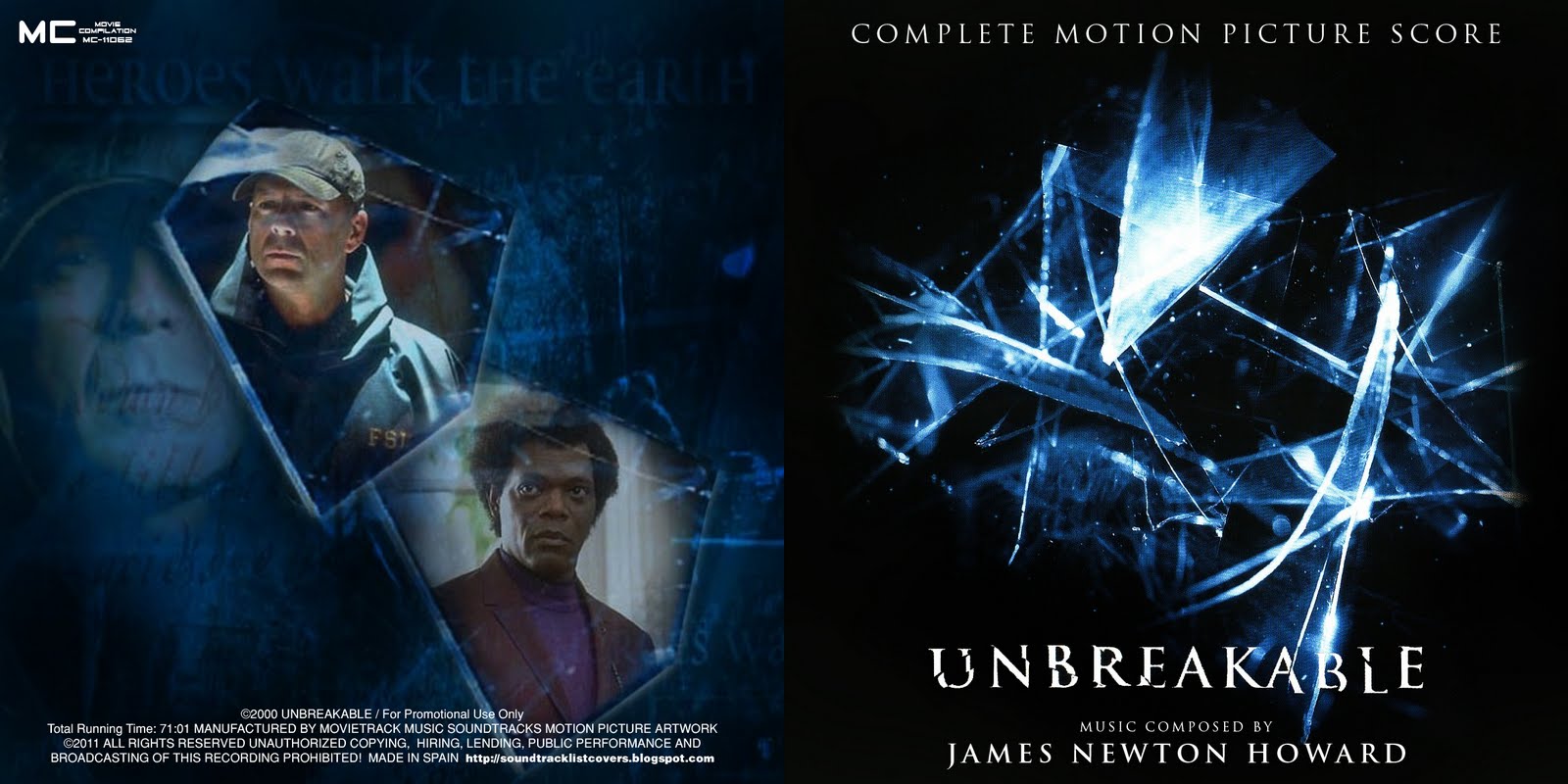 Soundtrack List Covers: Unbreakable Complete (James Newton Howard)