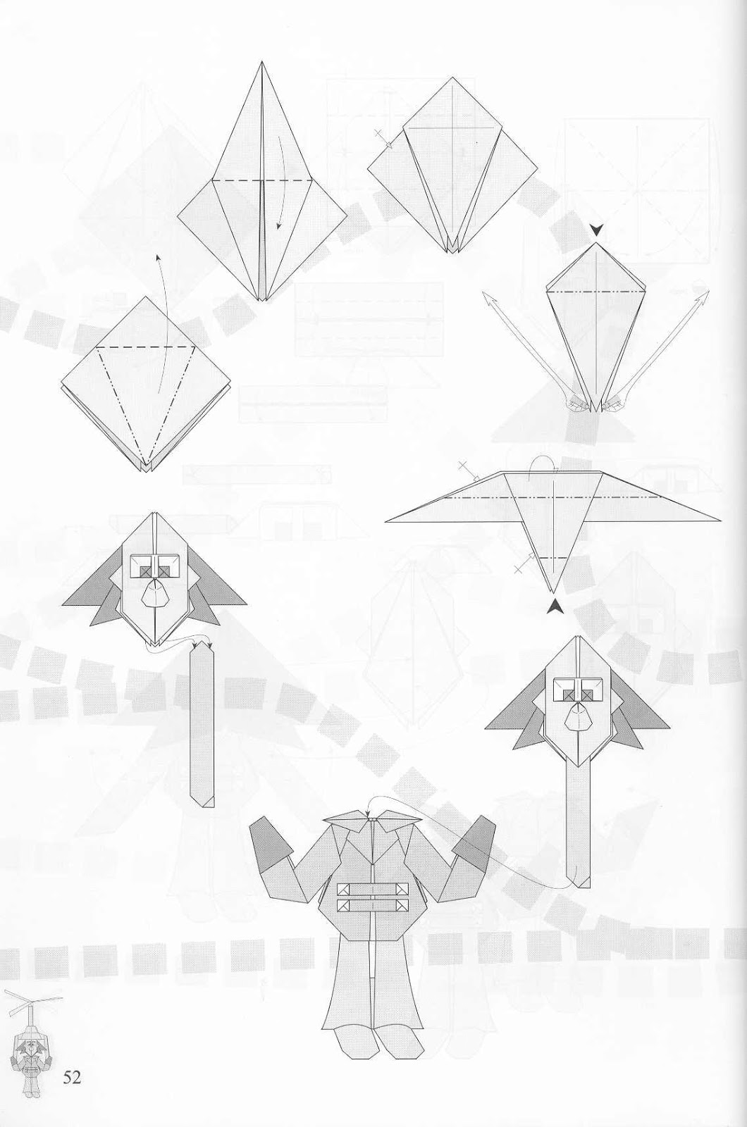 Origami Cartoon 3-Halle - Ruby Book Origami