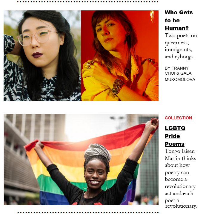 EM CADA ROSTO IGUALDADE: POETRY FOUNDATION | «Celebrating LGBT Pride Month»