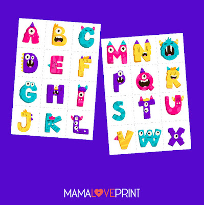 MamaLovePrint Printable - A to Z Alphabet with Monsters Posters and ...