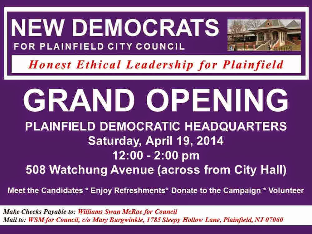PLAINFIELD TODAY: Primary campaign kickoff rally at New Dems HQ today