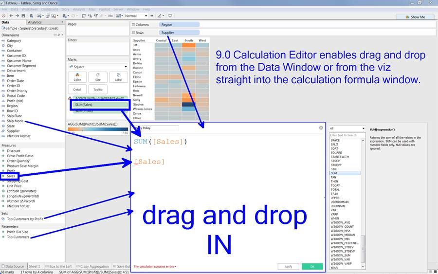 Tableau Expert Info: Rapid Calculations with Drag & Drop in 9.0