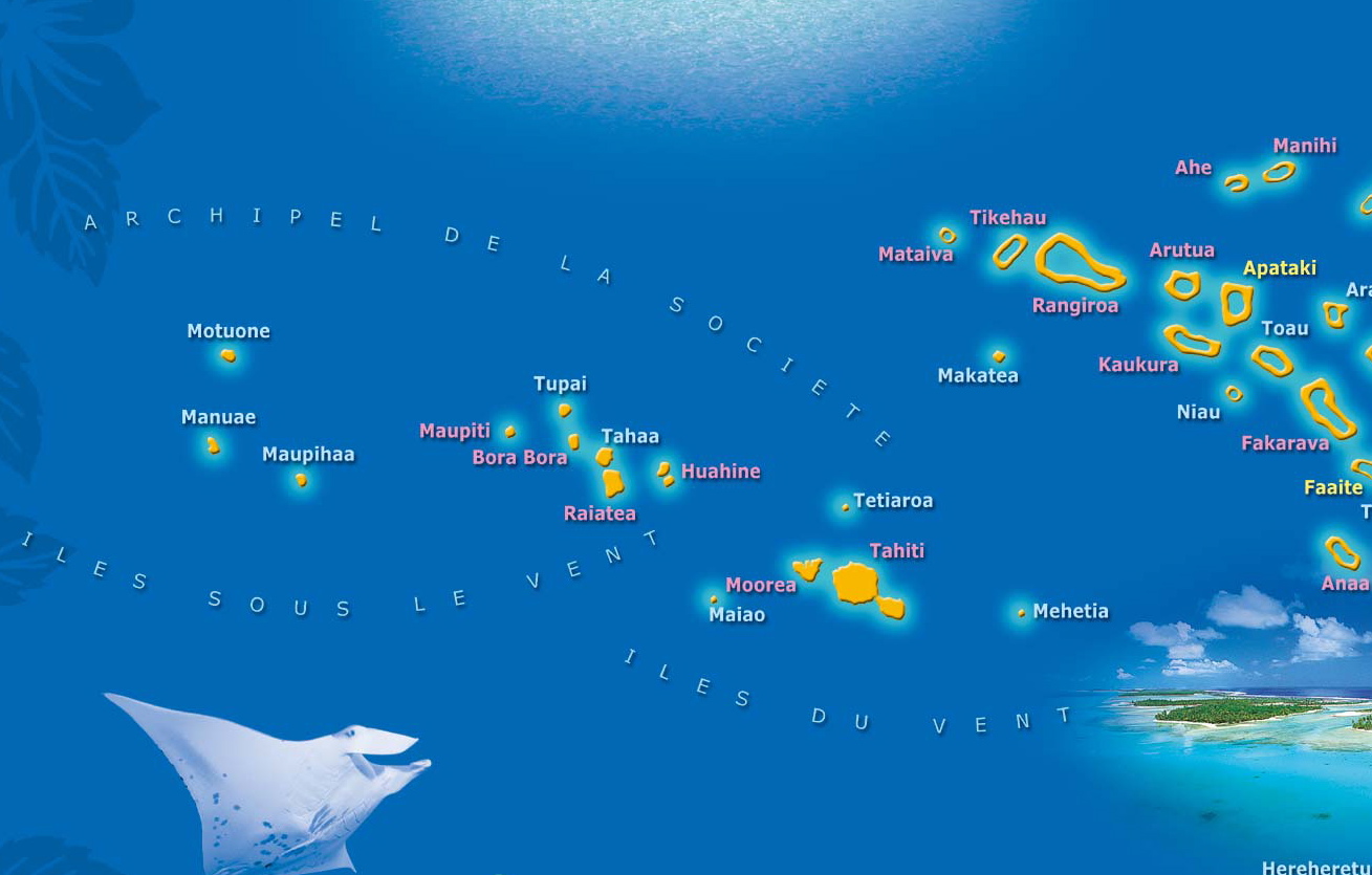 FRENCH POLYNESIA - GEOGRAPHICAL MAPS OF FRENCH POLYNESIA