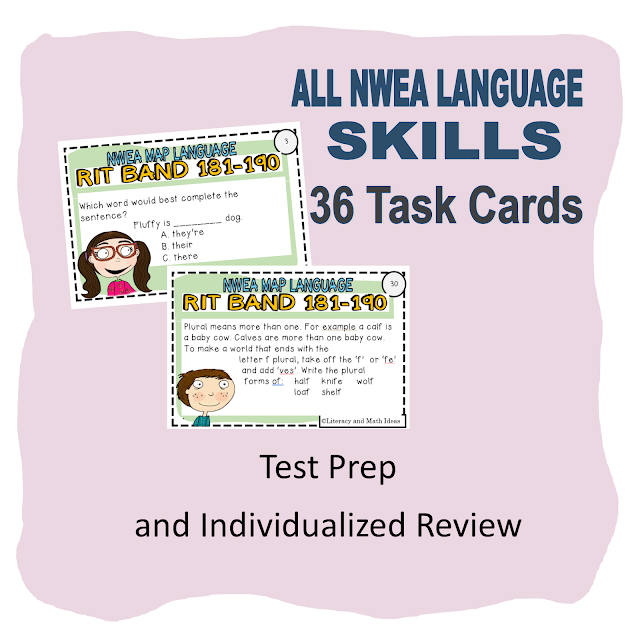 Literacy & Math Ideas: NWEA MAP Language (RIT Band 181-190) Practice ...