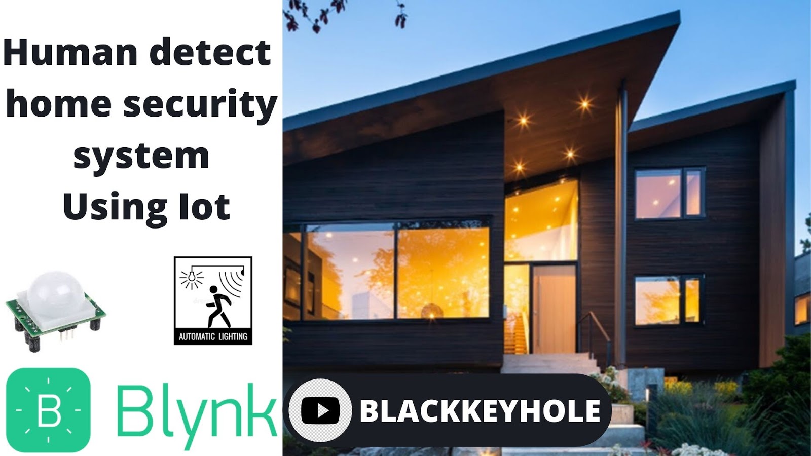 Human detect home security system Using Iot - Black keyhole