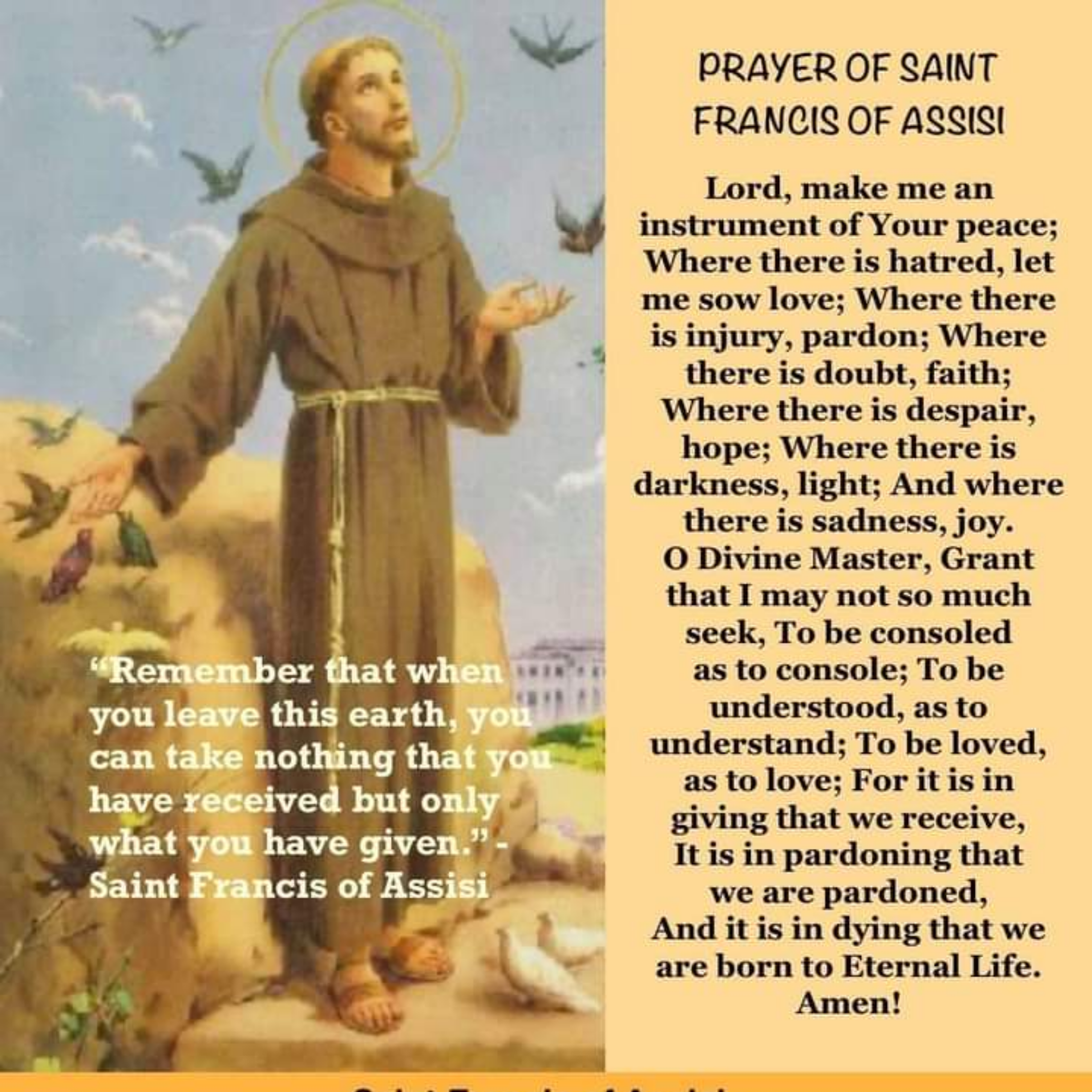 Catholic Prayers: Saint Francis of Asisi