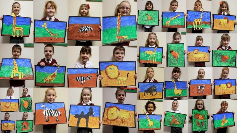 Year 1 Finished African Art Work....