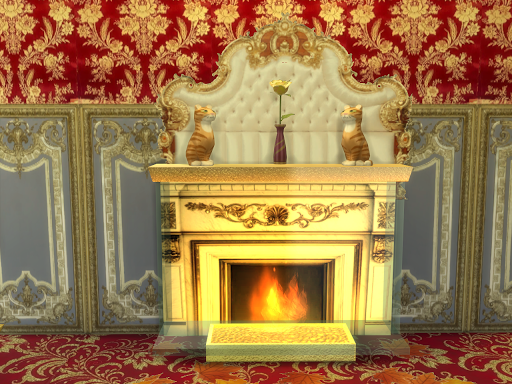 Anna Quinn Stories: Golden Roman Fireplaces Set For SIMS 4