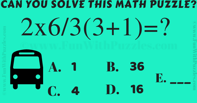 School Math Challenge: Quick Math Arithmetic Puzzle