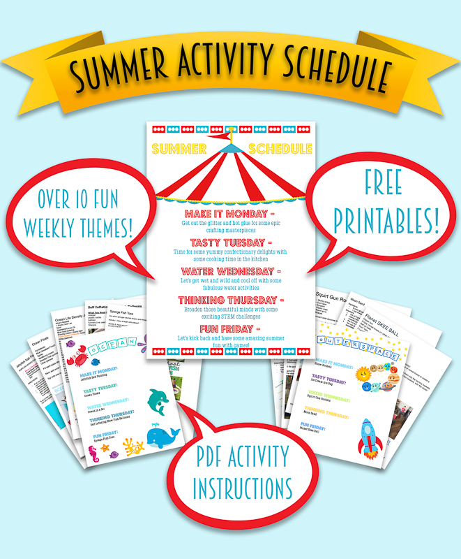 Like Mom And Apple Pie: Summer Activity Daily Schedule With THEMES!
