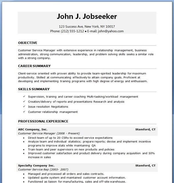 General Resume Template Free ~ Medical Resume