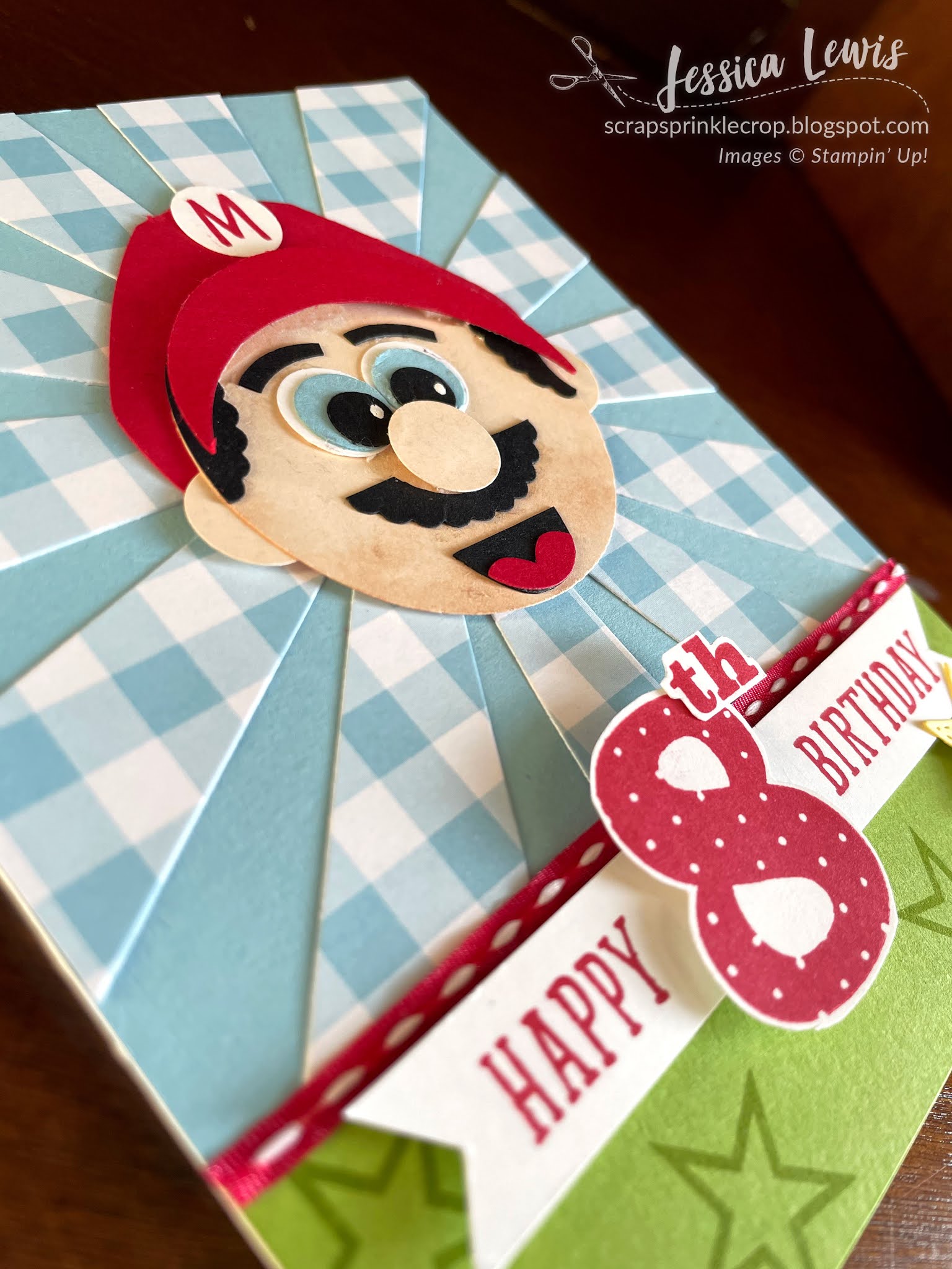 scrap sprinkle crop: Super Mario Punch Art for Birthday Card