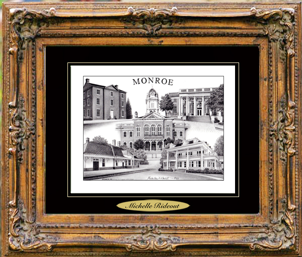 Hometown Drawings: Monroe, North Carolina Drawing