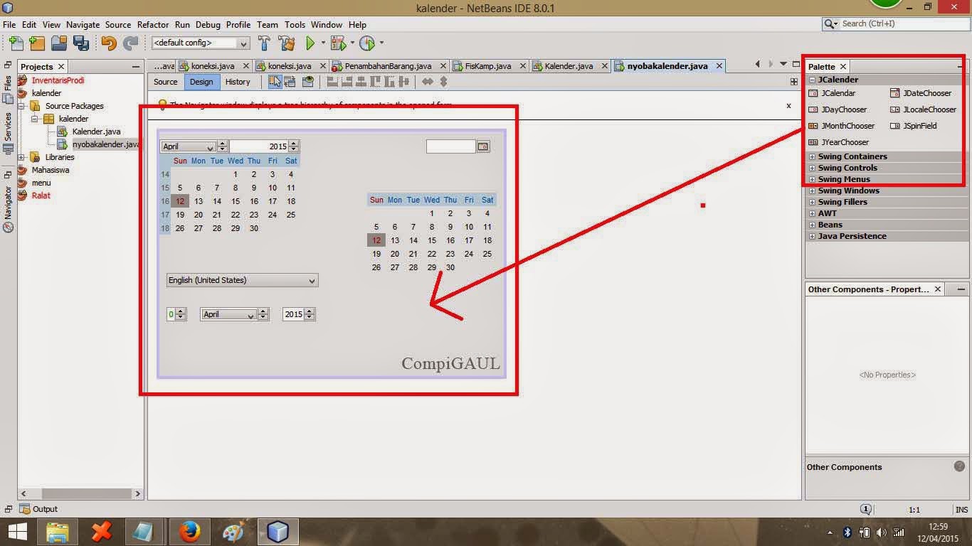 Menambahkan Kalender Pada Frame Netbeans Dengan JCalender | ALL CHEAT ...