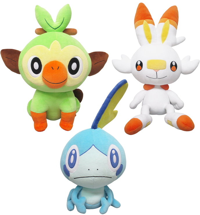 Sanei Boueki SWSH Starter Plushies | Pokepolitan