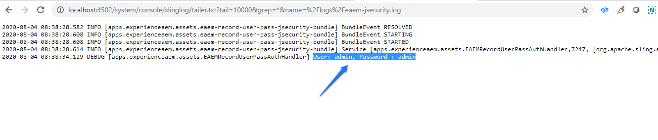 Experiencing Adobe Experience Manager (AEM, CQ): AEM 6550 - Log AEM ...