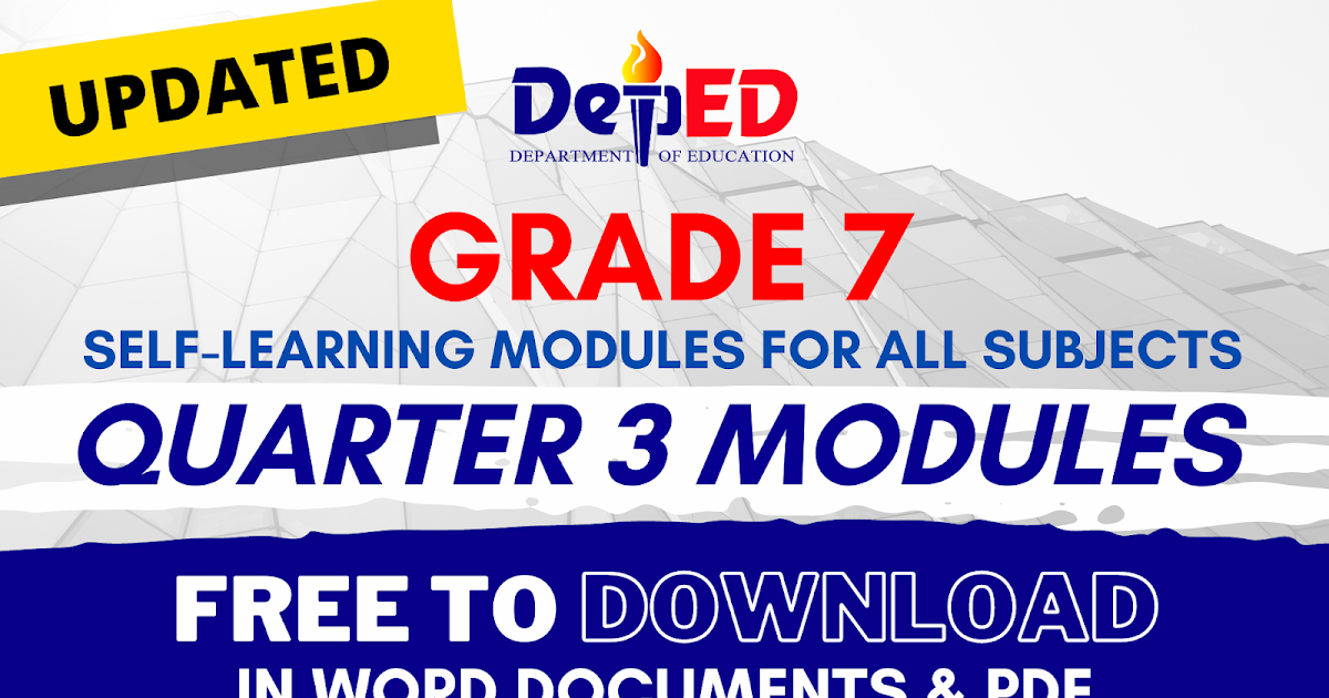 GRADE 7 | Quarter 3 Self-Learning Modules | ALL SUBJECTS! Free Download ...