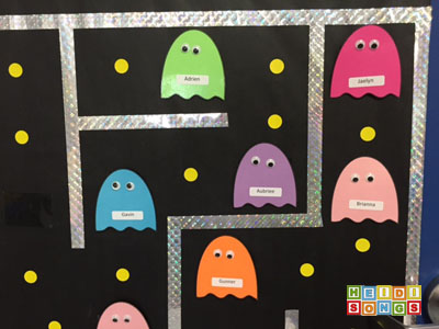 A Fun PacMan Back to School Door or Bulletin Board! FREEBIE!