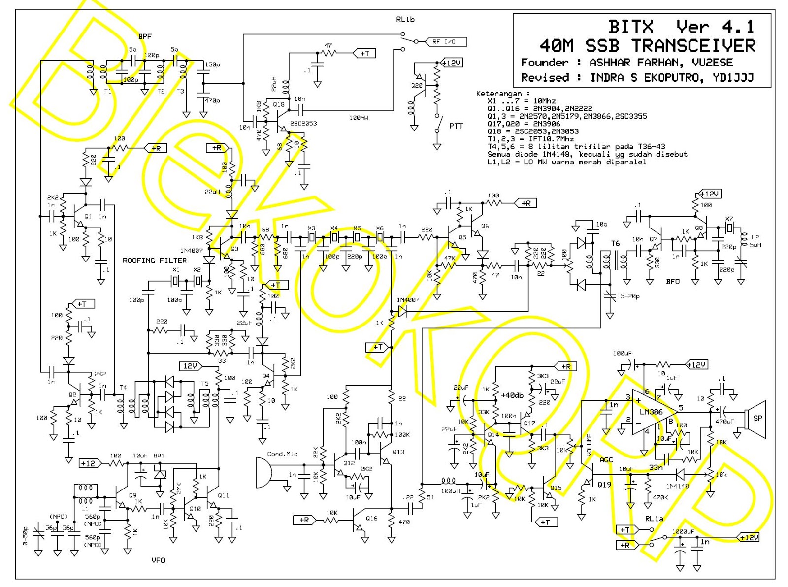 BLEKOK QRP by YD1JJJ: BITX 4.1 40M SSB TRANSCEIVER