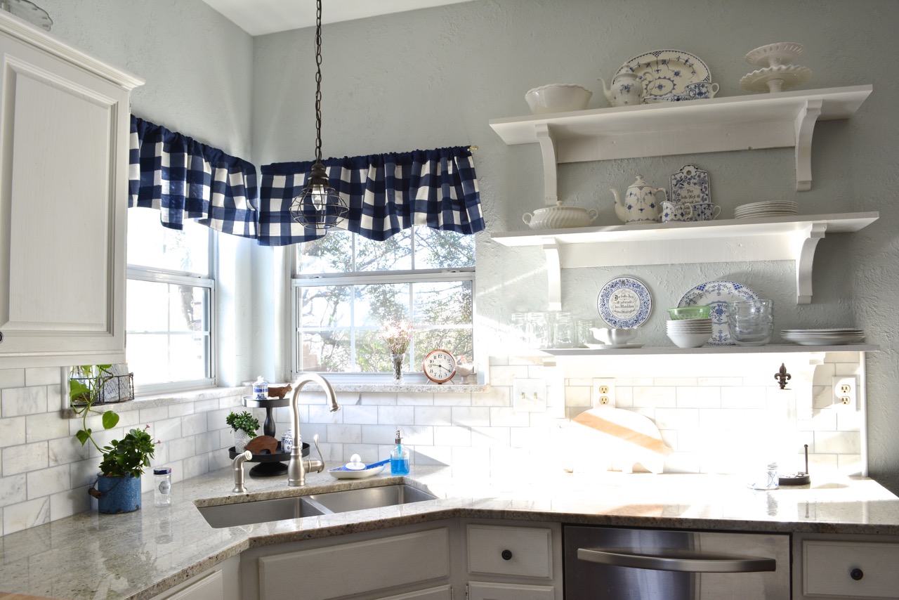 Let's Add Sprinkles: Blue and White Buffalo Check Valances