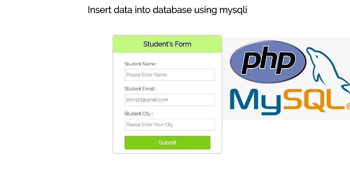 PHP MySQLi Insert Data Into Database | Tutorial101