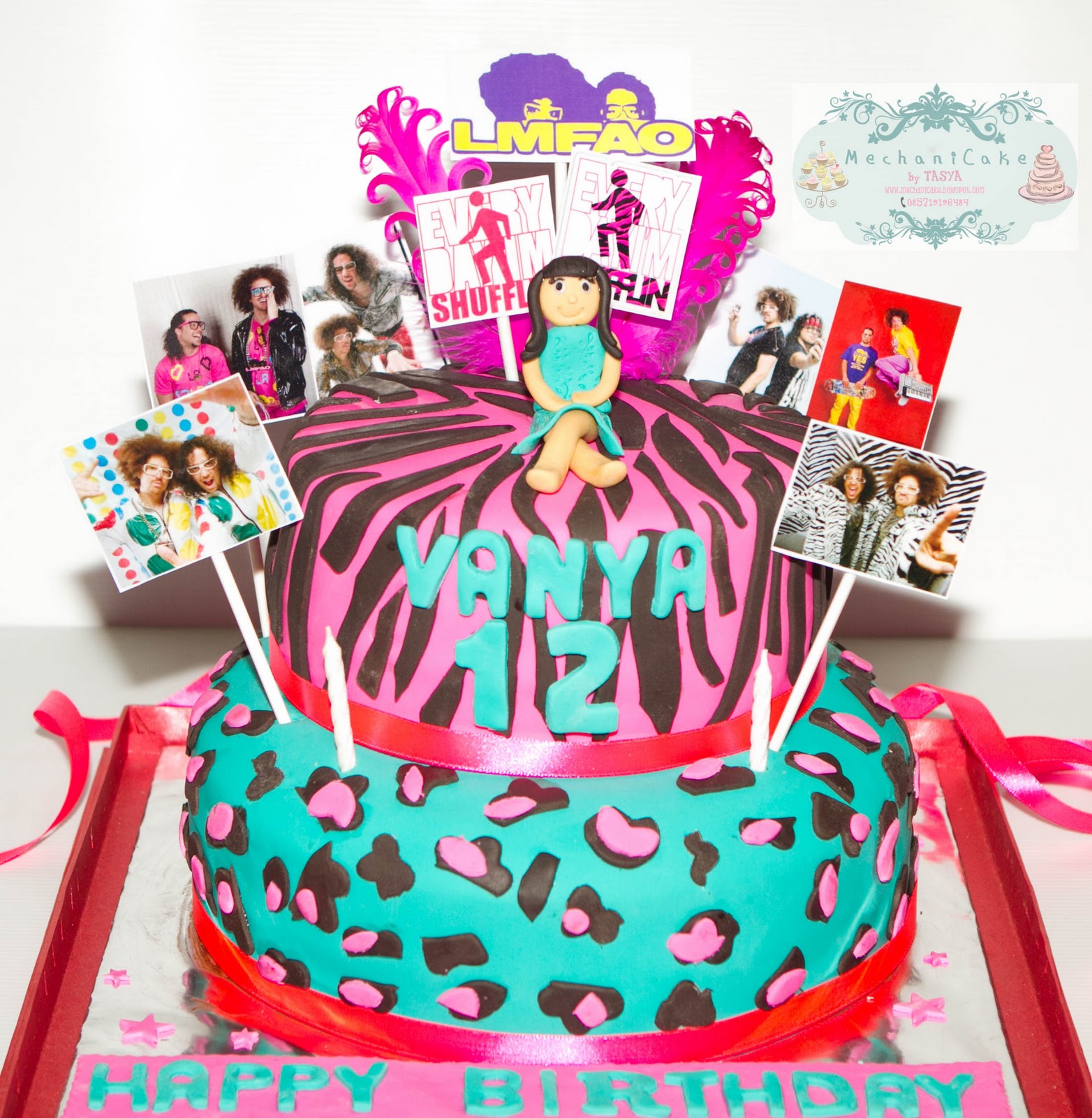 MechaniCake: LMFAO Cake with Zebra & Leopard pattern for Vanya's Bday