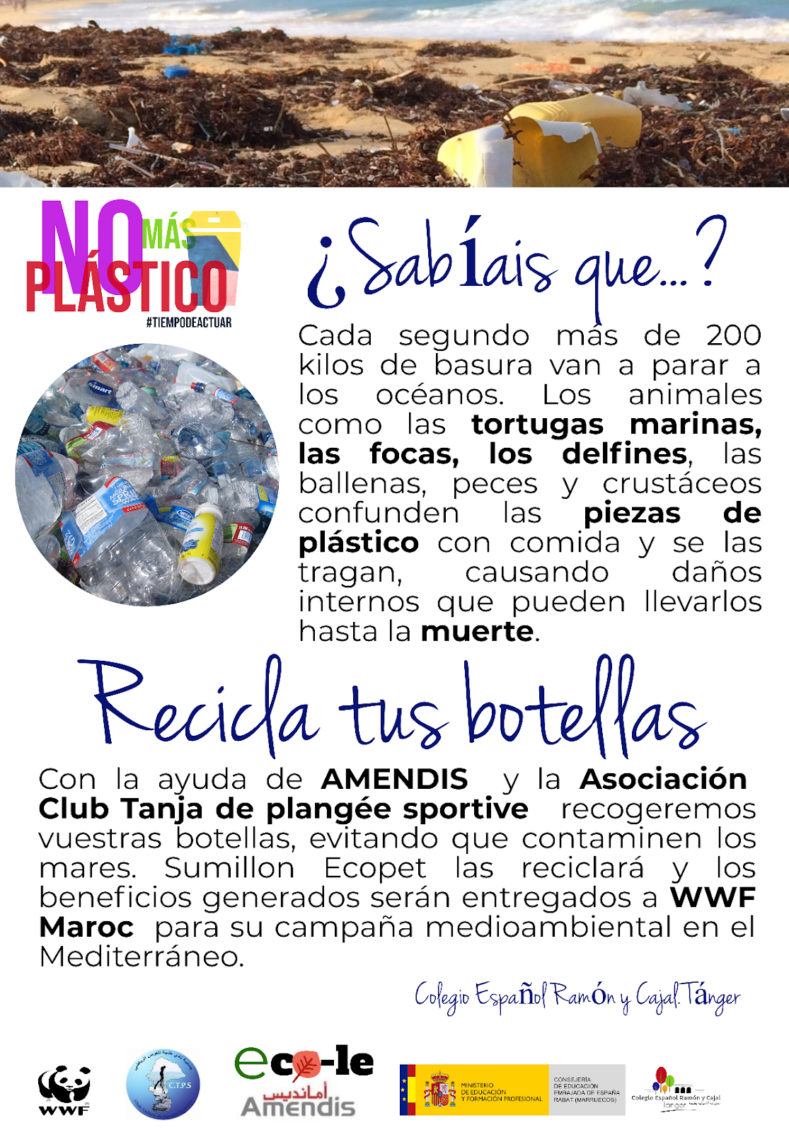 NO MAS PLÁSTICOS - Campaña de concienciación medioambiental en ...