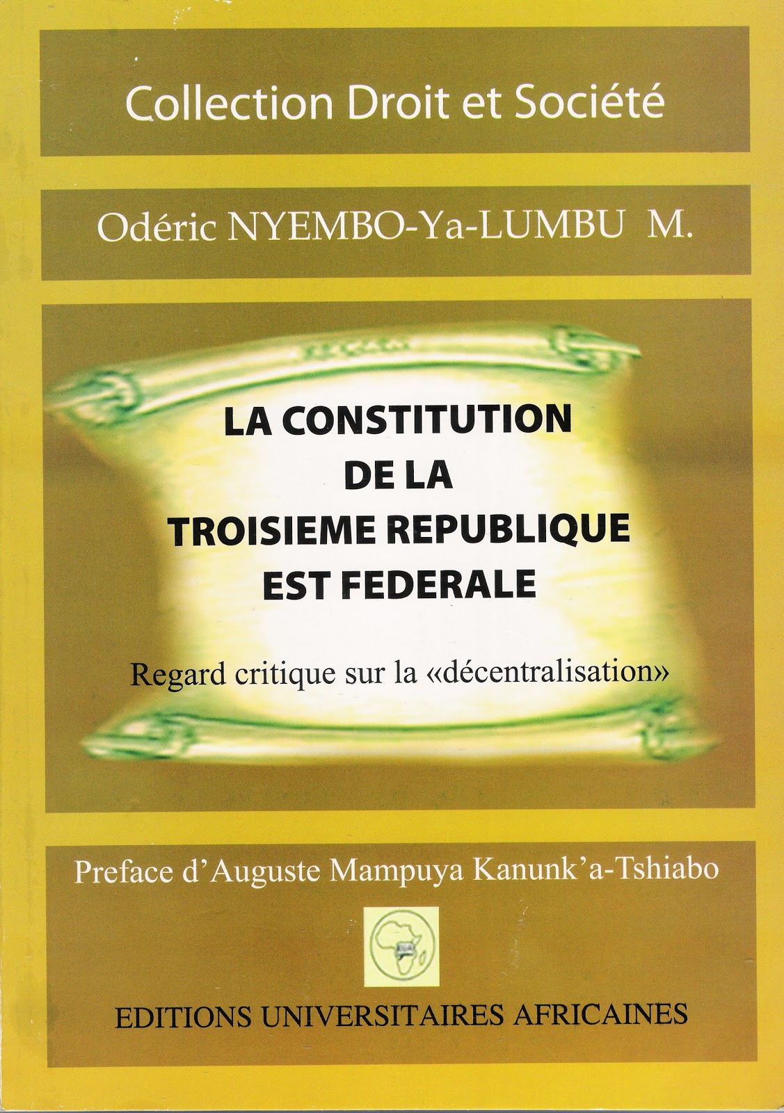 Livres de la RDC: Constitution de la République Démocratique du Congo