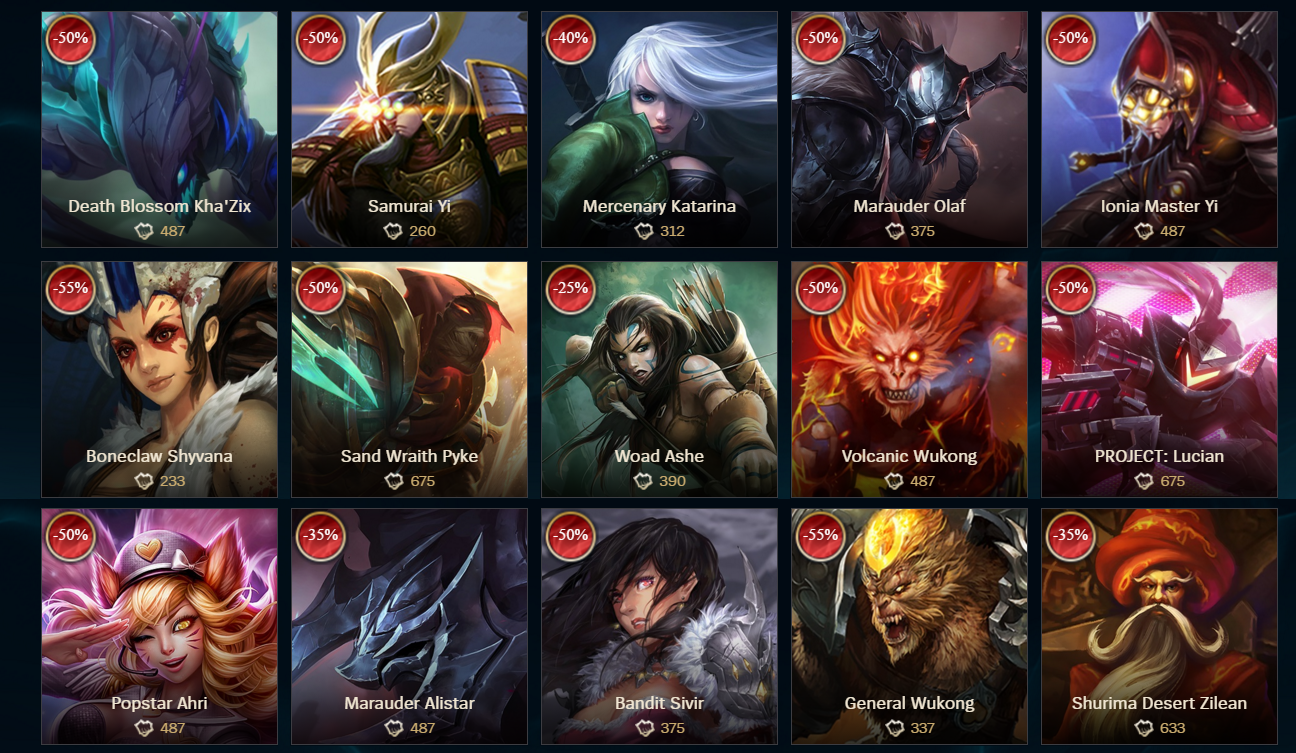 Surrender at 20: Champion & Skin Sale: Week of May 27th
