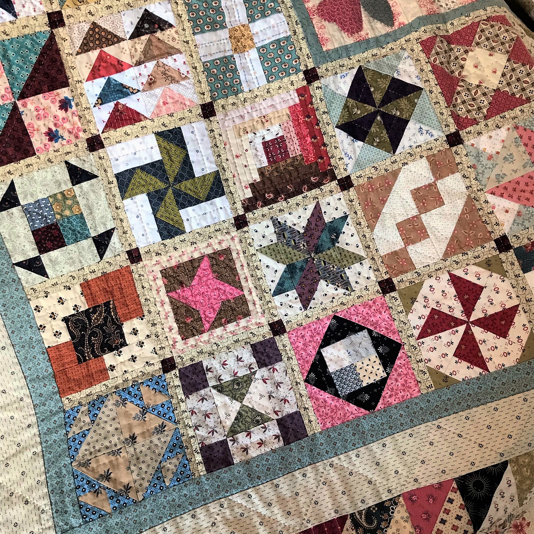 A Sentimental Quilter: Add Sashing to Your Sampler Blocks