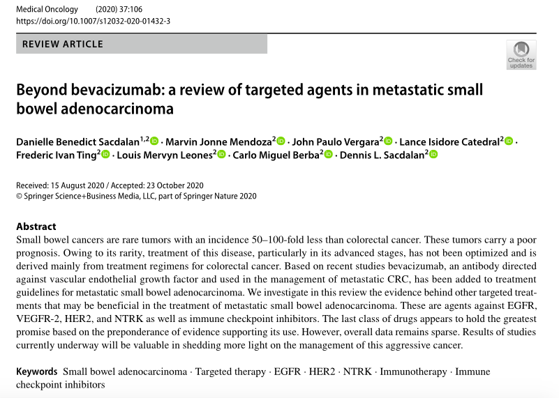 Targeted Agents In Small Bowel Cancers targeted-agents-in-small-bowel-cancers