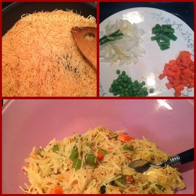 Vegetable Samiya Upma - Cha's Kitchen Blog