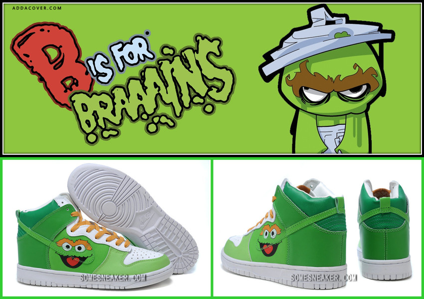 Pokemon Nike Dunks: Oscar the Grouch Nike High Tops For Men Green