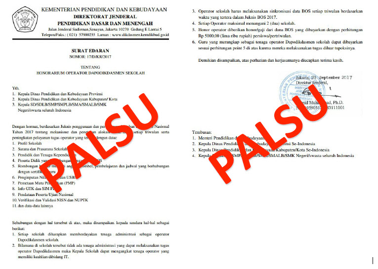 Surat Palsu Mengatasnamakan Kemdikbud, Bagaimana Mengetahuinya ... Surat Palsu Mengatasnamakan Kemdikbud, Bagaimana Mengetahuinya ...