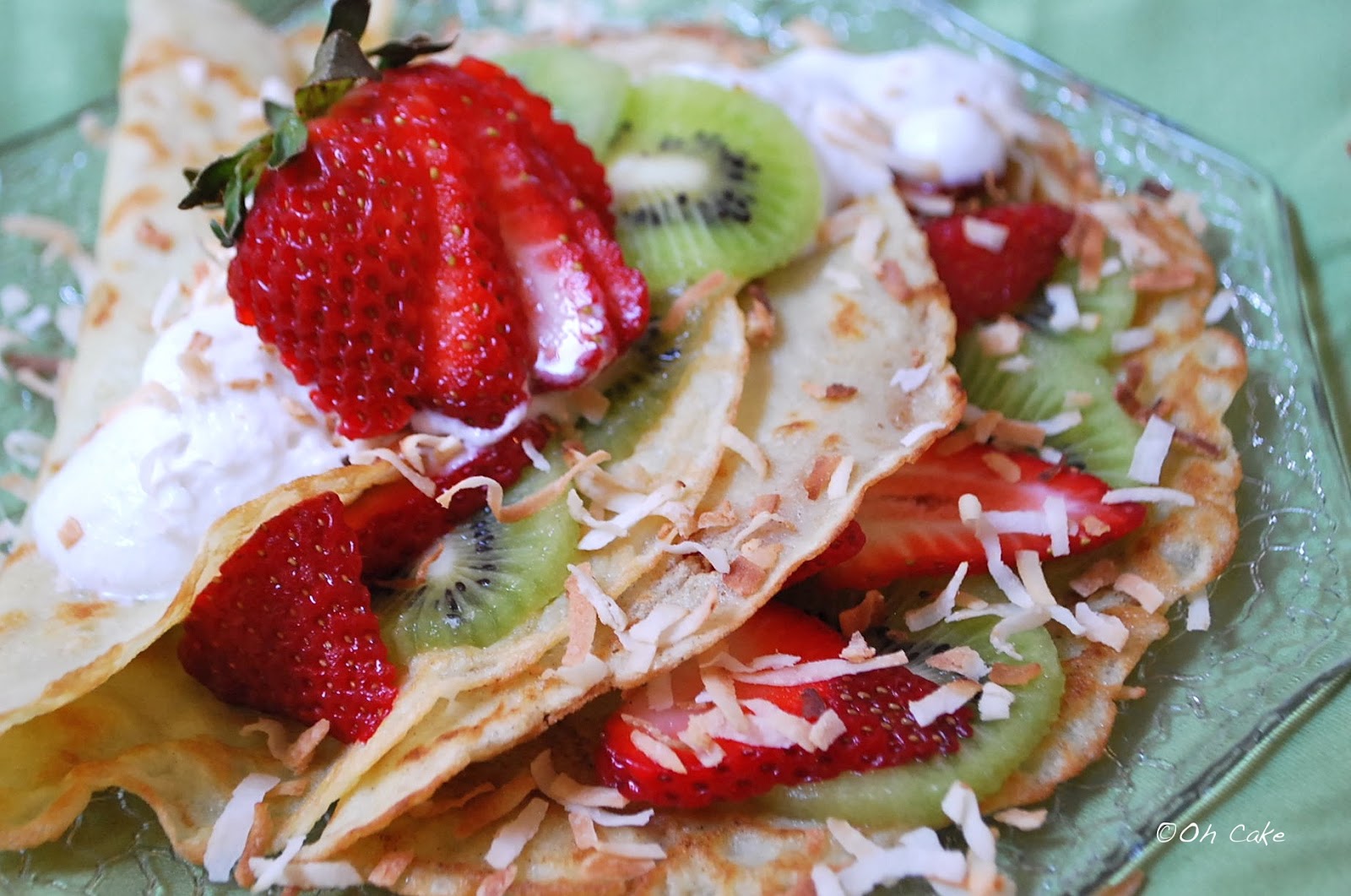 Oh Cake: Rêve de Crêpes ~ Coconut Crepes with Kiwi & Strawberries