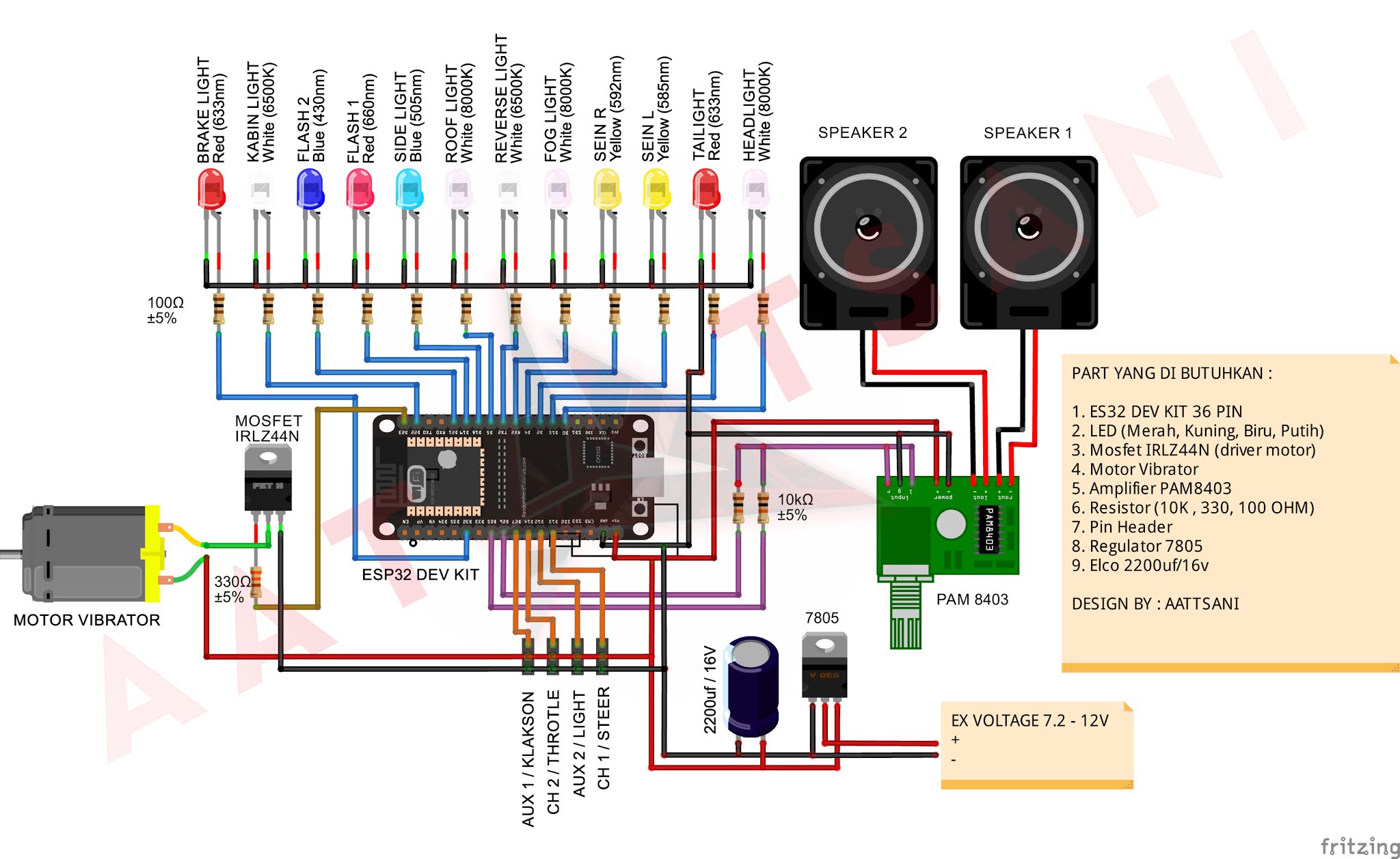 DIY SOUND ENGINE RC DILENGKAPI DENGAN REALISTIC LIGHT, VIBRATOR dan ...