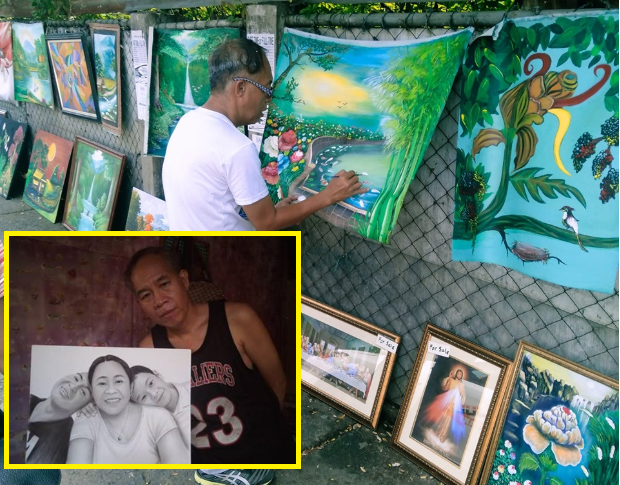 Poor artist who showcase artwork at the sidewalk in Iloilo city secures ...