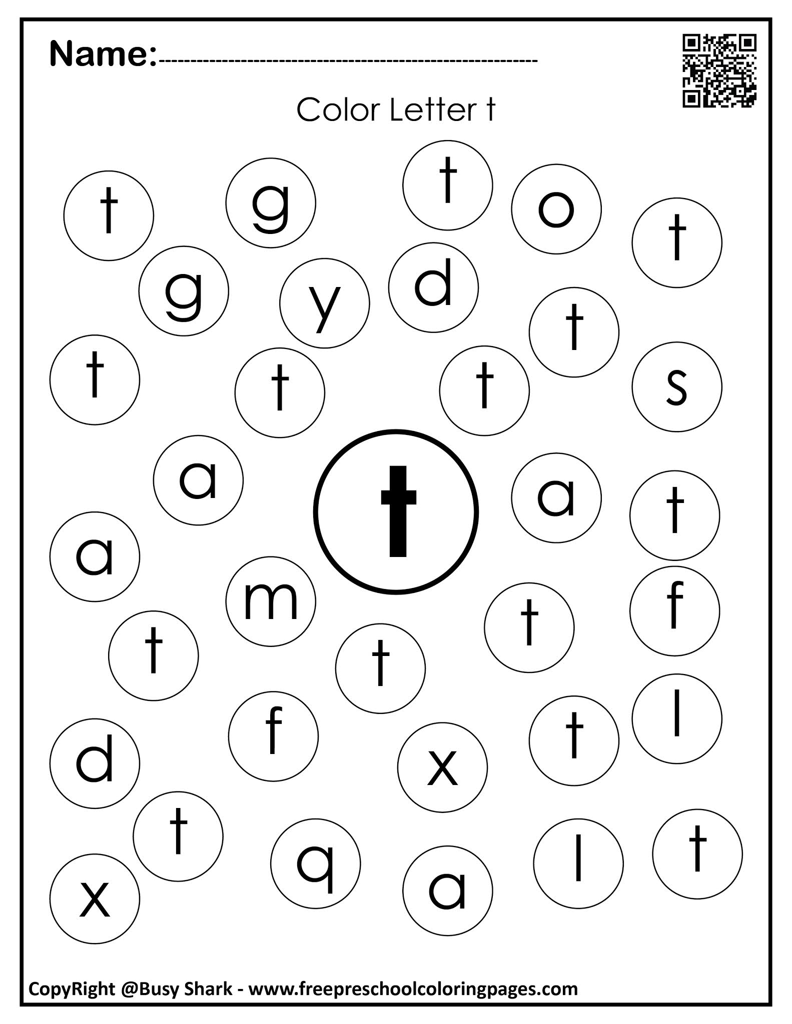 Letter T "10 free Dot Markers coloring pages"