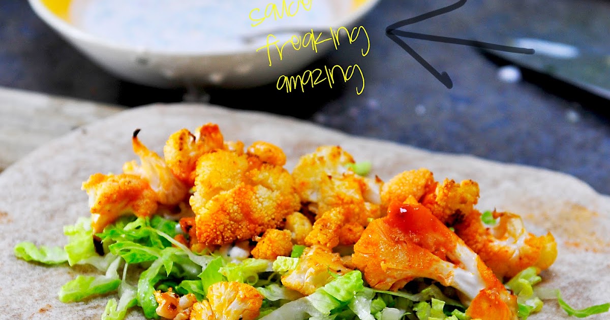 Simply Gourmet: Buffalo Cauliflower Wraps with a Surprise Sauce #dairyfree