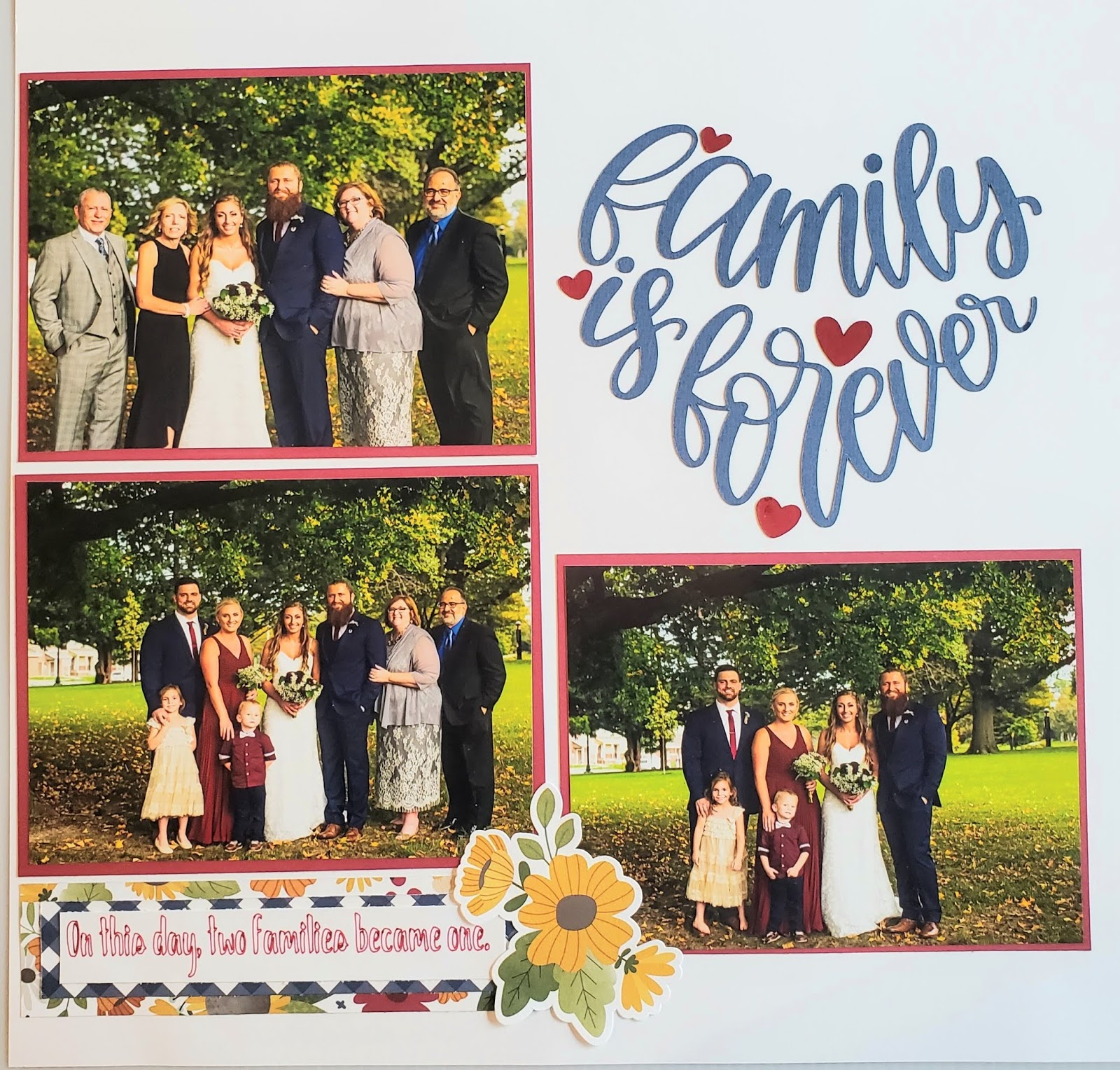 Random Memories: Family is Forever - Two Page Wedding Scrapbook Layout