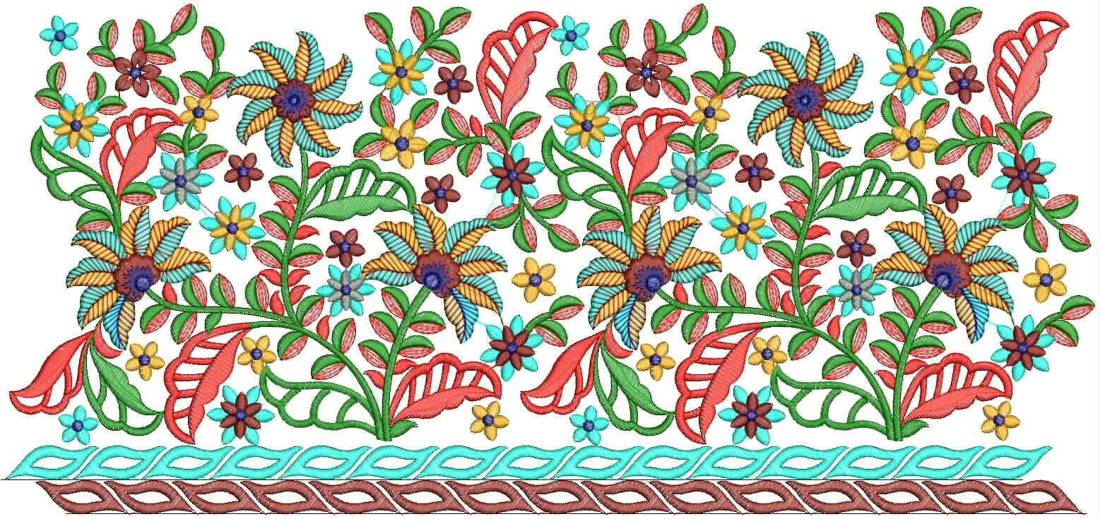 Hand Embroidery Designs For Sarees Border
