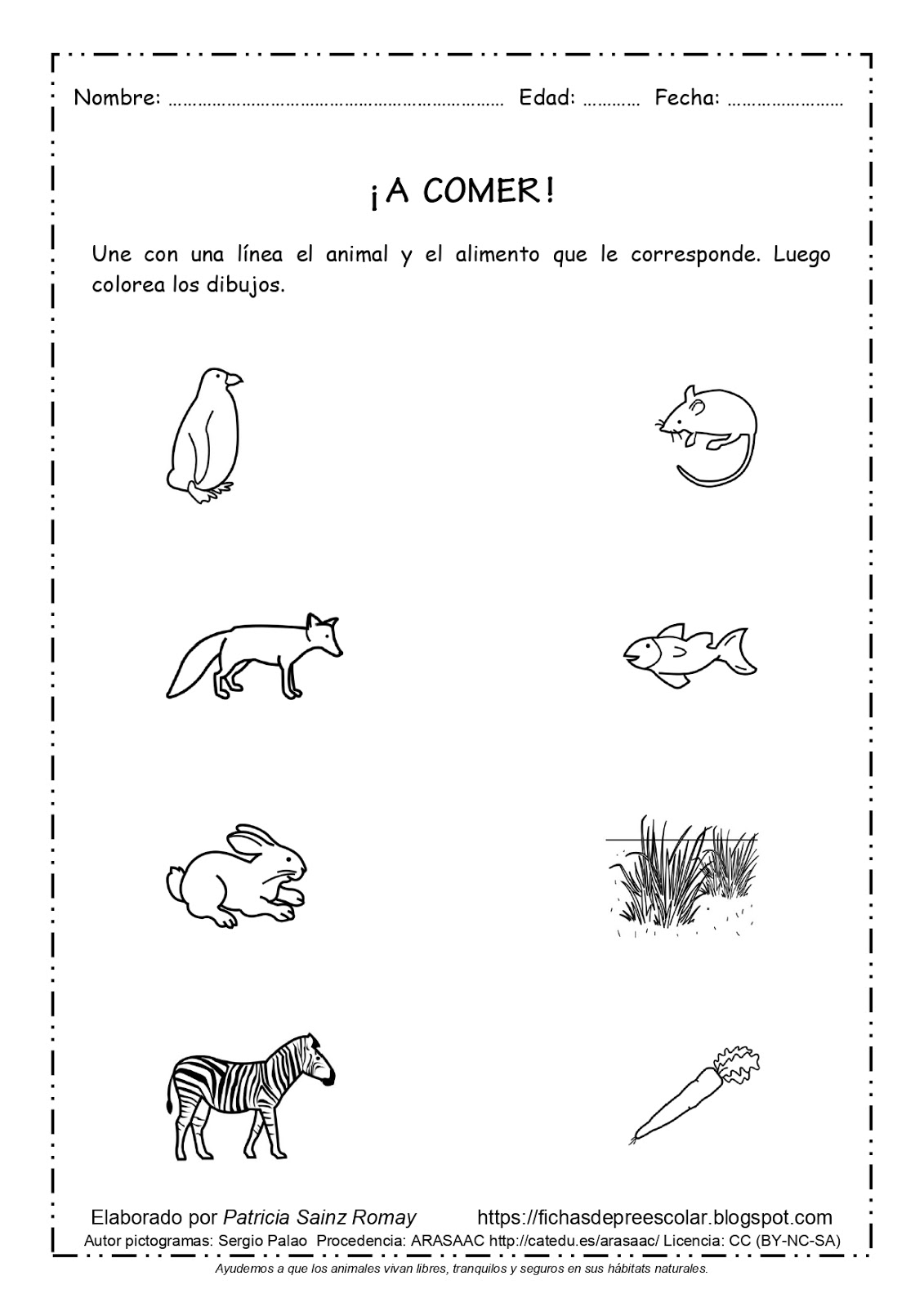 FICHAS DE EDUCACIÓN PREESCOLAR: ¡A COMER! Colección de fichas ...