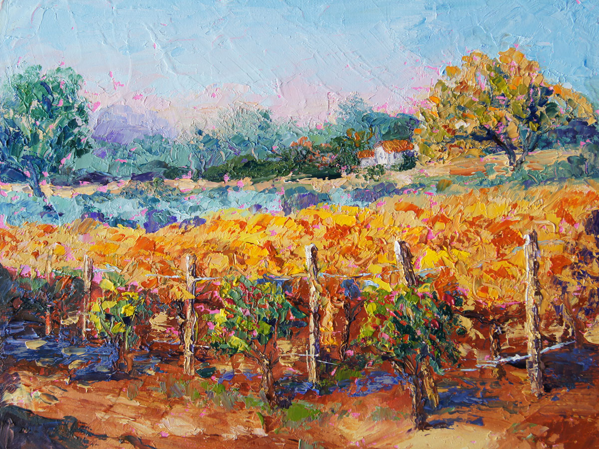 Palette Knife Painters, International: Autumn Vineyard Provence by ...